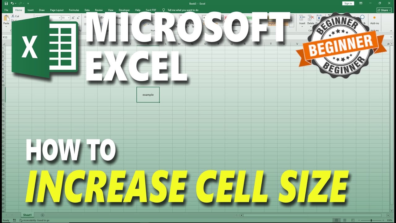 Microsoft Excel How To Increase Cell Size - YouTube