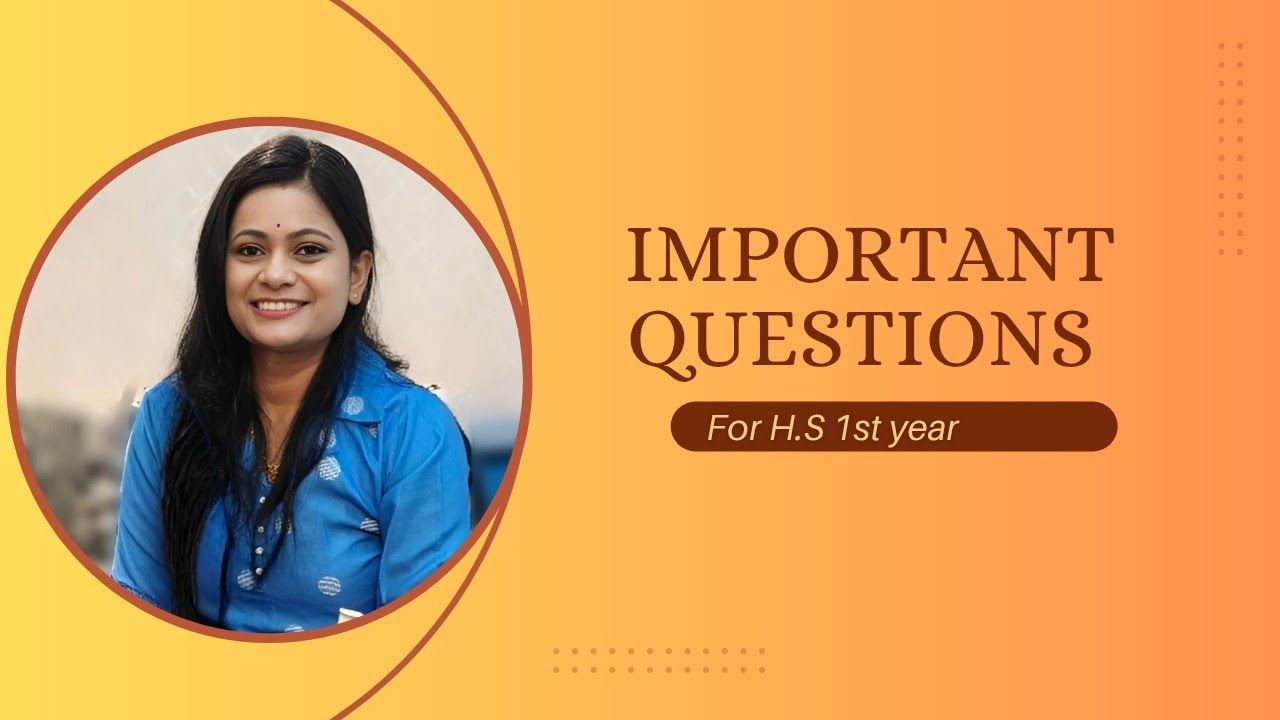 Important questions for HS 1st year exam - YouTube