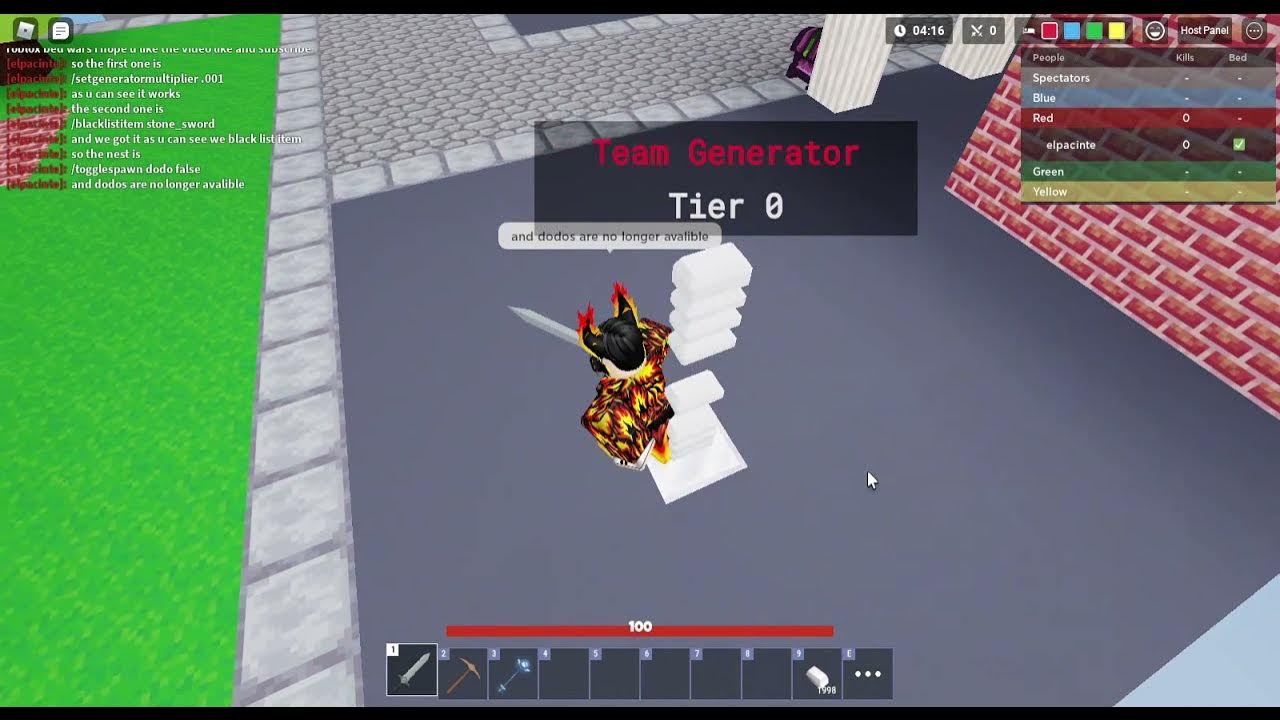 roblox bed wars commands - YouTube