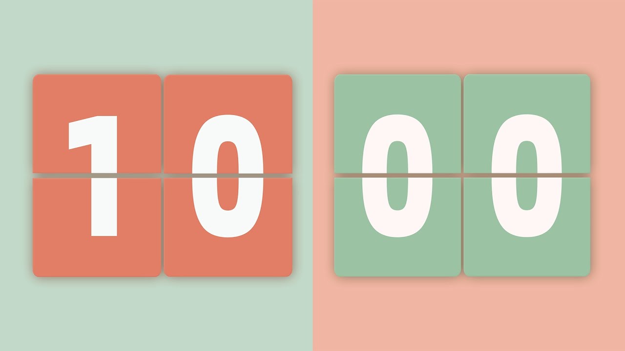 10 Minute Countdown Flip Clock Timer with Page-Turning Effects & Smoke Detector Alarm - YouTube