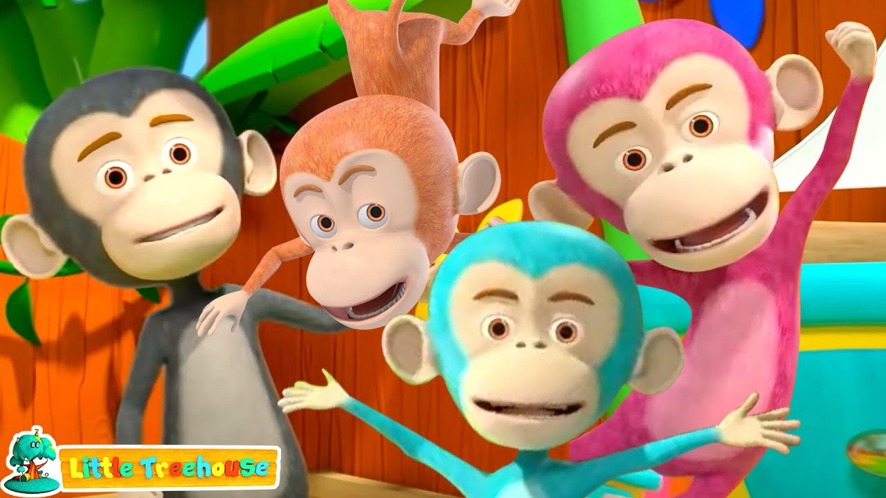 Five Little Monkeys, Numbers Song and Preschool Rhyme for Babies - YouTube