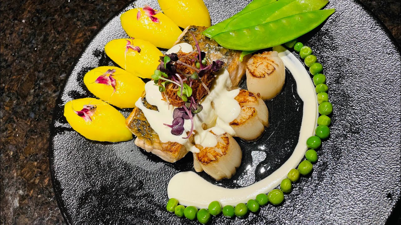 Seared Cod and Scallop with Lemon Beurre Blanc. - YouTube