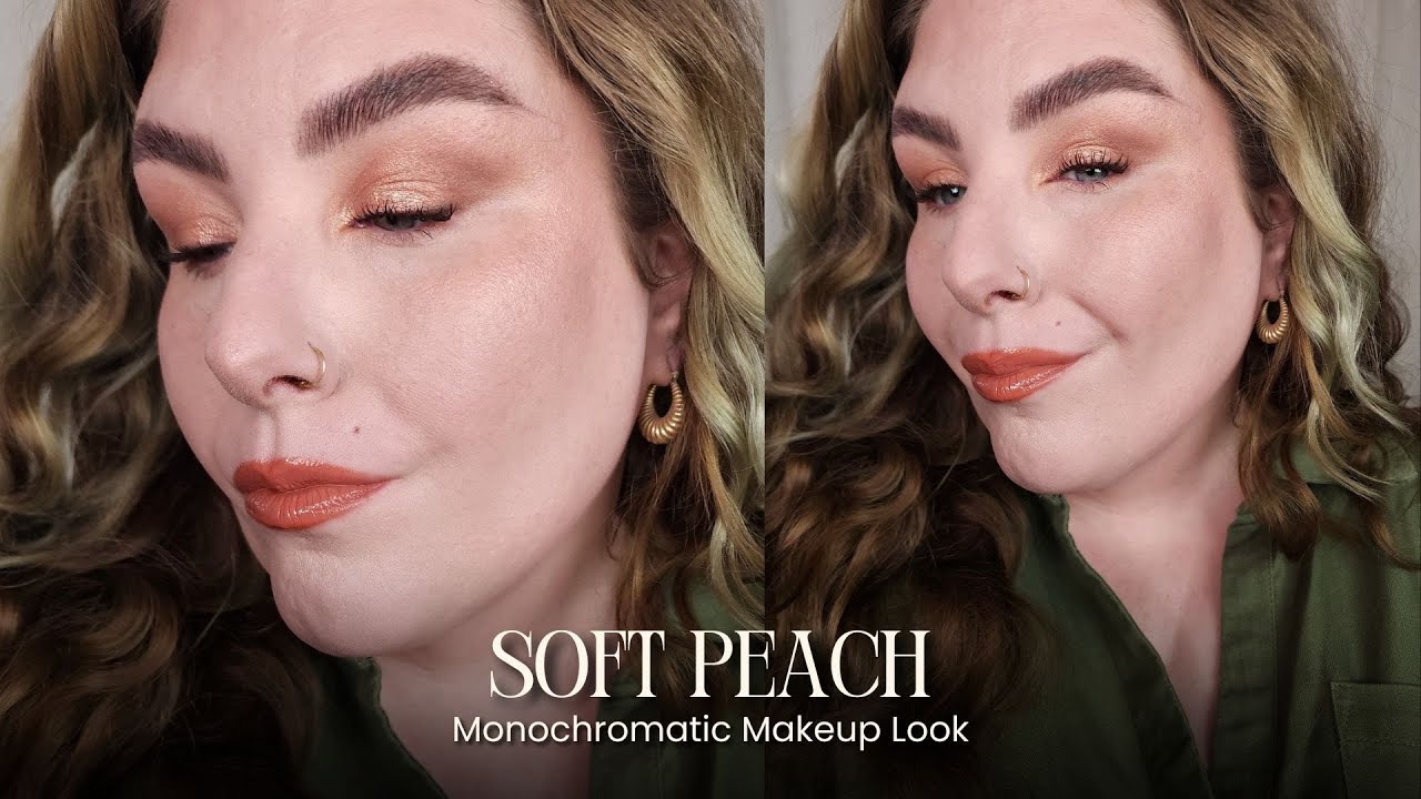 Soft Peach Monochromatic Makeup Look. - YouTube