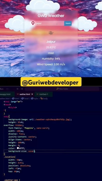Weather App Coding Css Html Javascript Ytshorts Shorts 3395