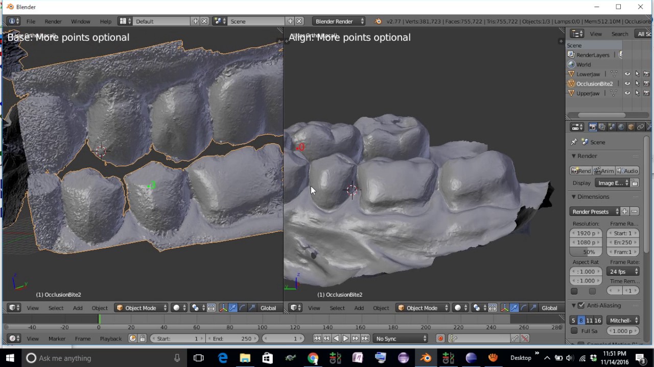 Mounting Models for Digital Night Guard in Blender - YouTube