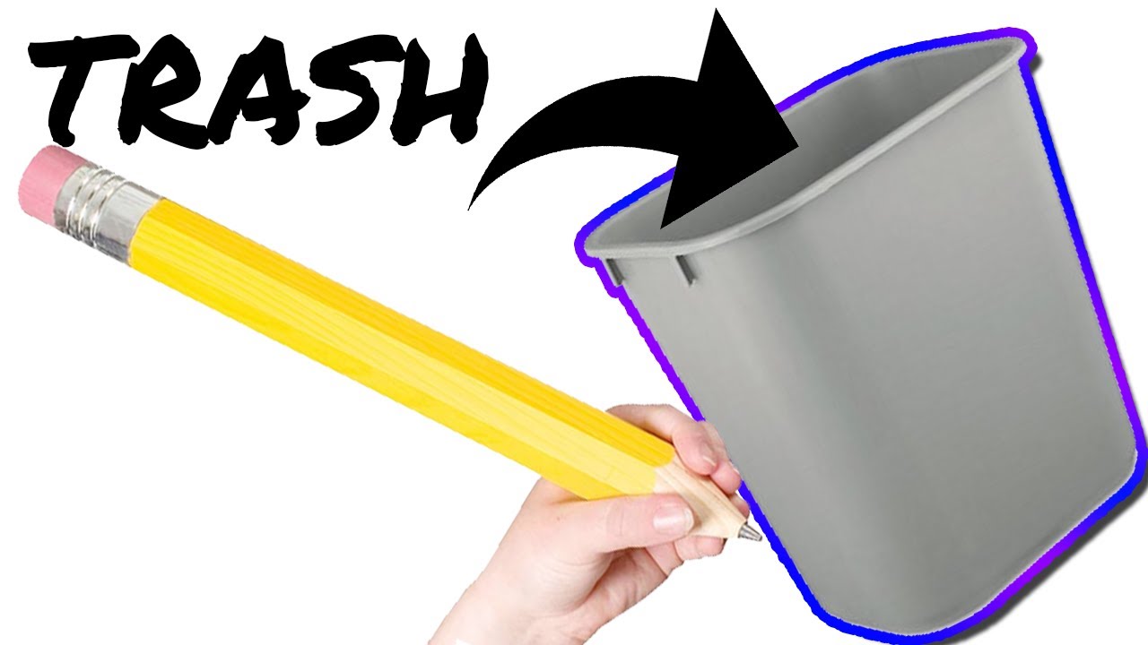 Throwing Away A Large Number 2 Pencil - YouTube