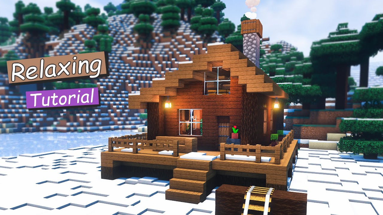 How to Build a Winter Log Cabin in Minecraft! - YouTube