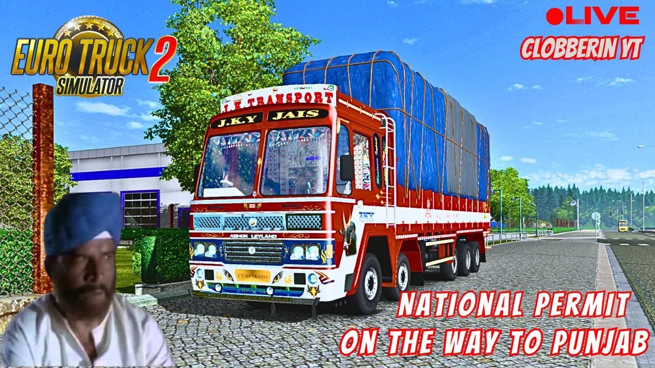 🔴National Permit Lorry travel To punjab| uruttu Lorry | ETS2 live tamil ...