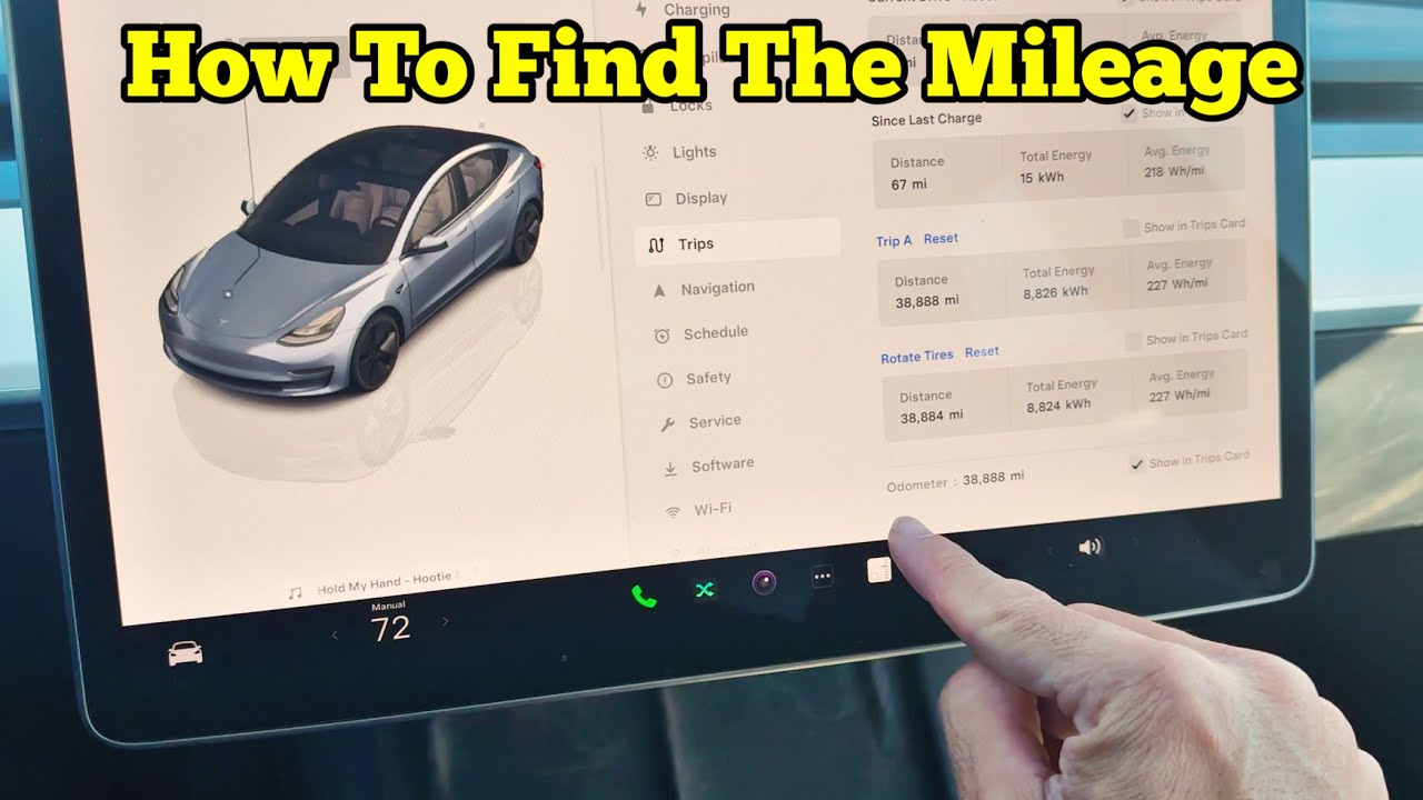 How to find the miles on a Tesla Model 3 - 2017-2025 The odometer ...
