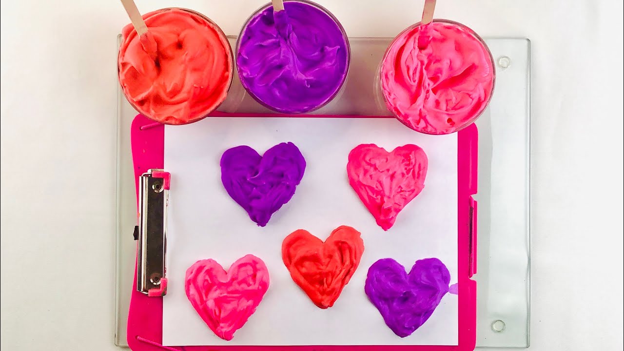 Valentine's Day crafts for kids ️💜💖| Puffy paint Hearts ️| How to make ...