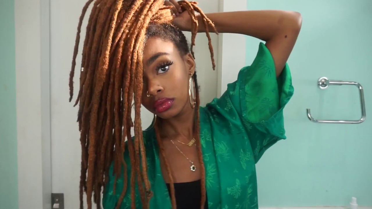 ANGELFACE MESSY LOC BUN TUTORIAL - YouTube