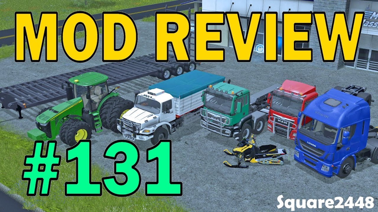 Farming Simulator 17 Mod Review #131 Snowmobile, JD Tractor, Lowboy ...