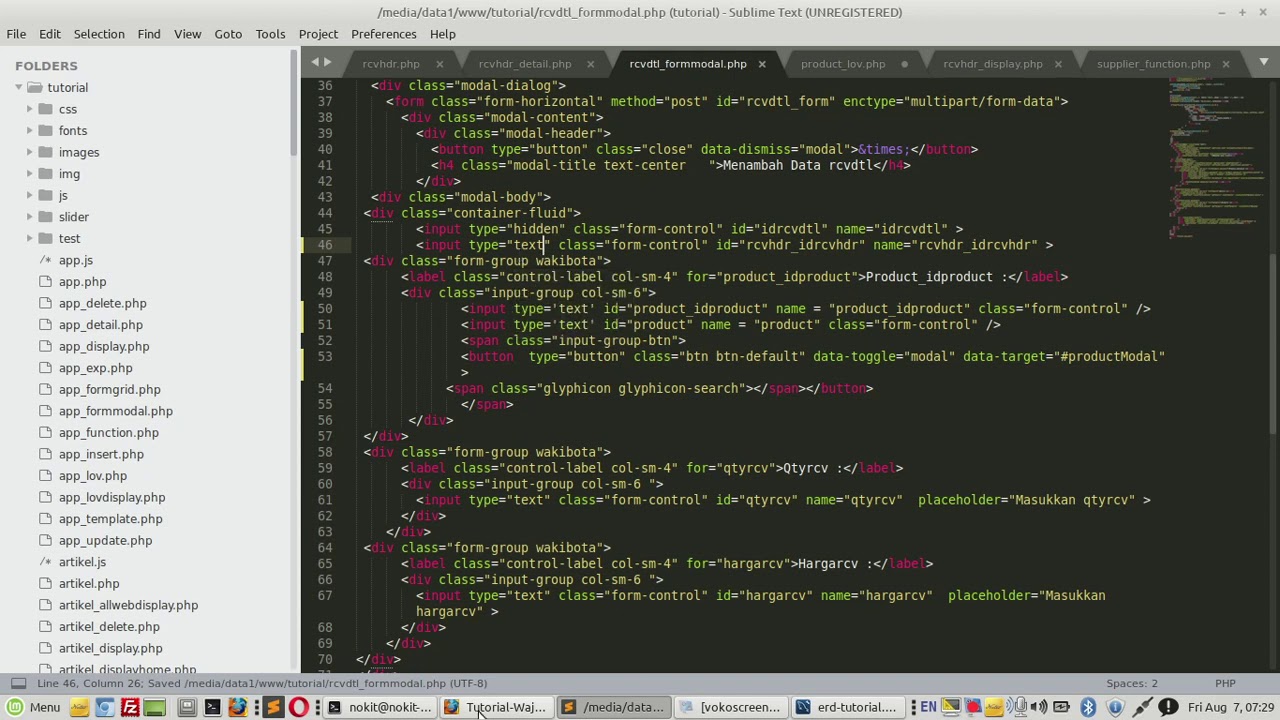 Tutorial#7 Menggunakan Form master detail untk mencatat transaksi - YouTube