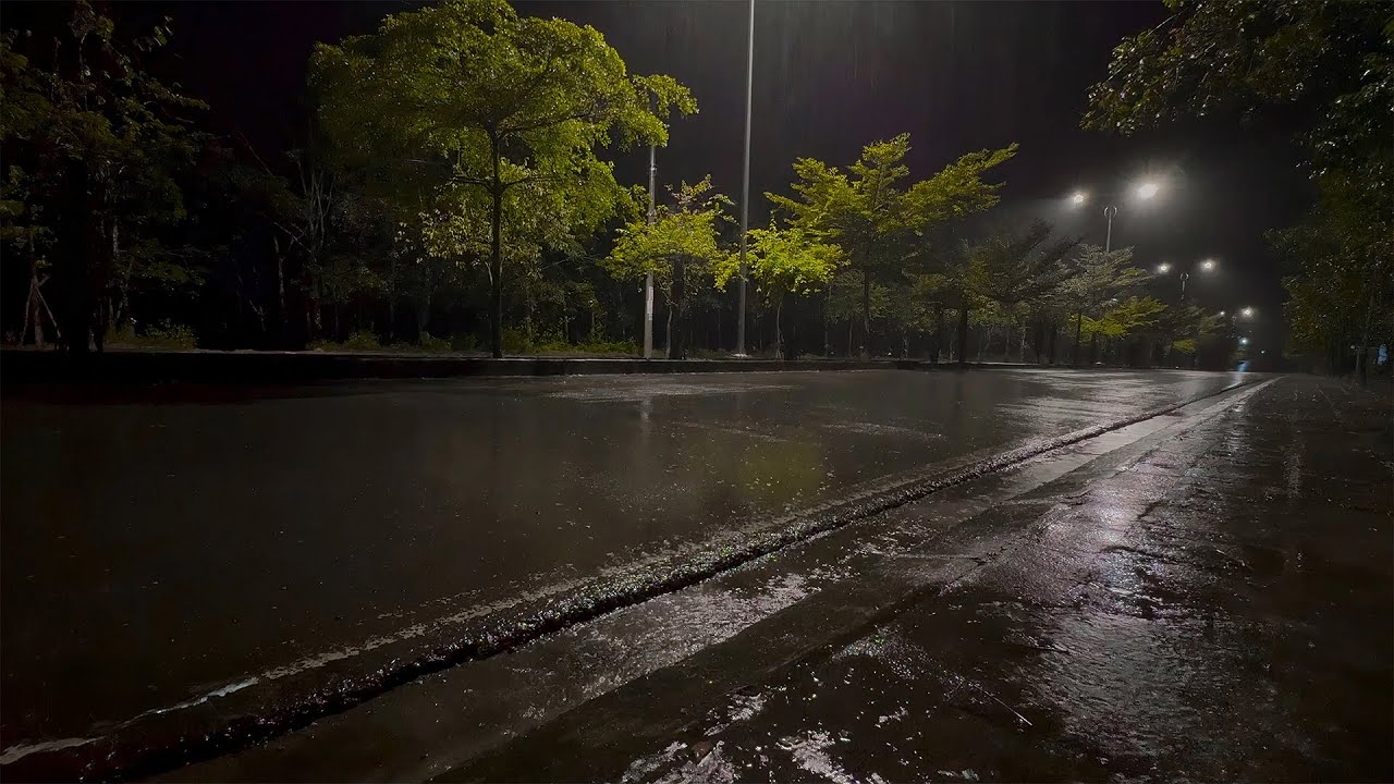 Comforting Rain Sounds on a Quiet Night - Gentle Rainfall on an Empty ...