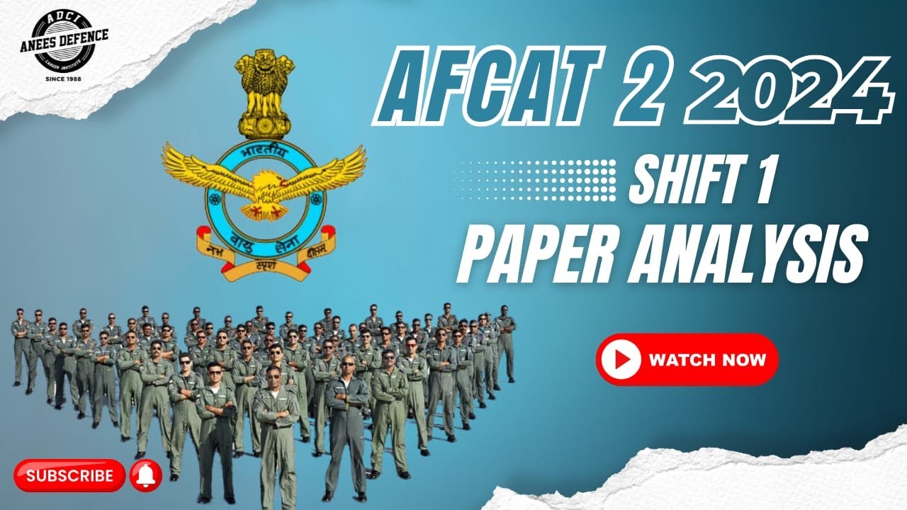 AFCAT - 2024 SHIFT - 1 LIVE PAPER ANALYSIS - YouTube