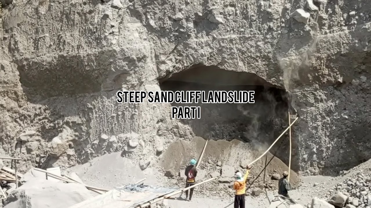 extreme sand mining on steep cliffs Part I - YouTube