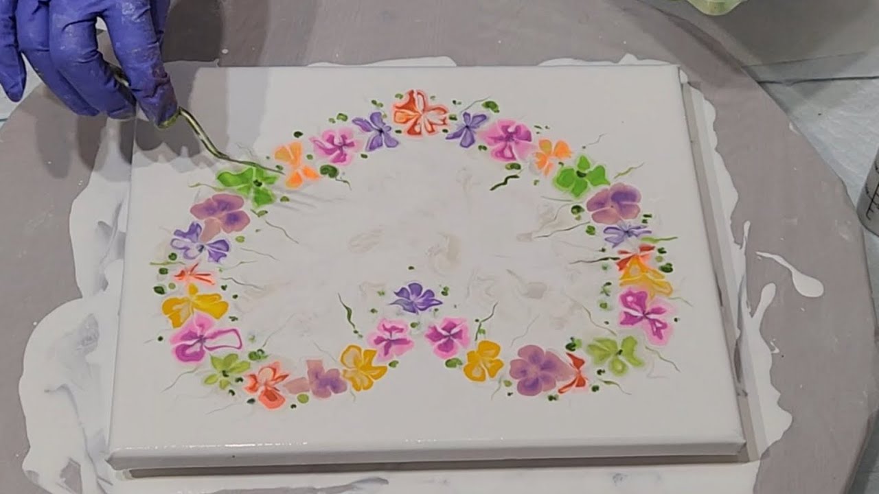 #174 Demonstrating How I Create The Brightest, Prettiest, Acrylic Pour ...