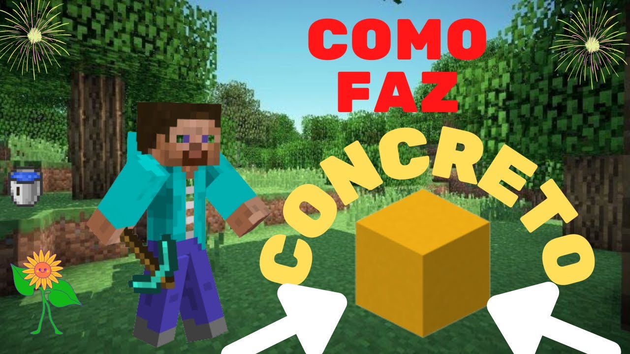 COMO FAZER CONCRETO NO MINECRAFT - YouTube