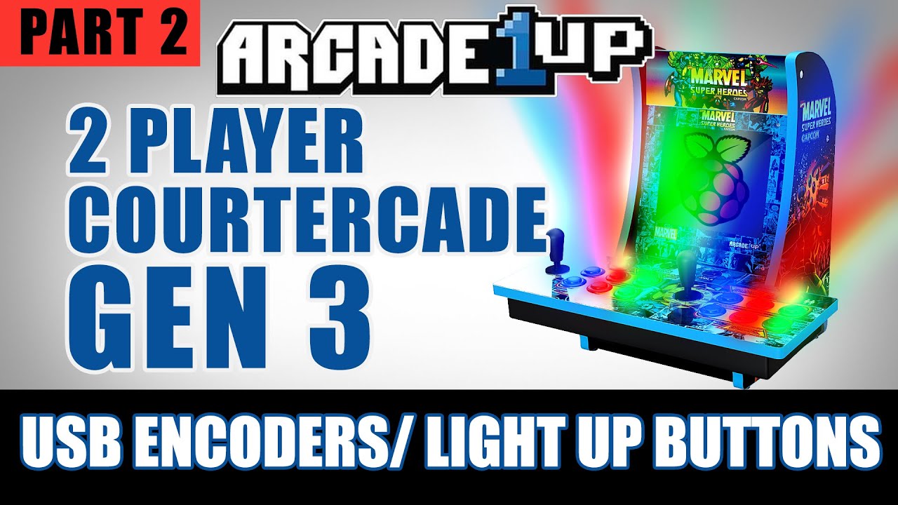 Arcade 1up 2 Player Gen 3 Courtercade - USB encoder & Easy Arcade light ...