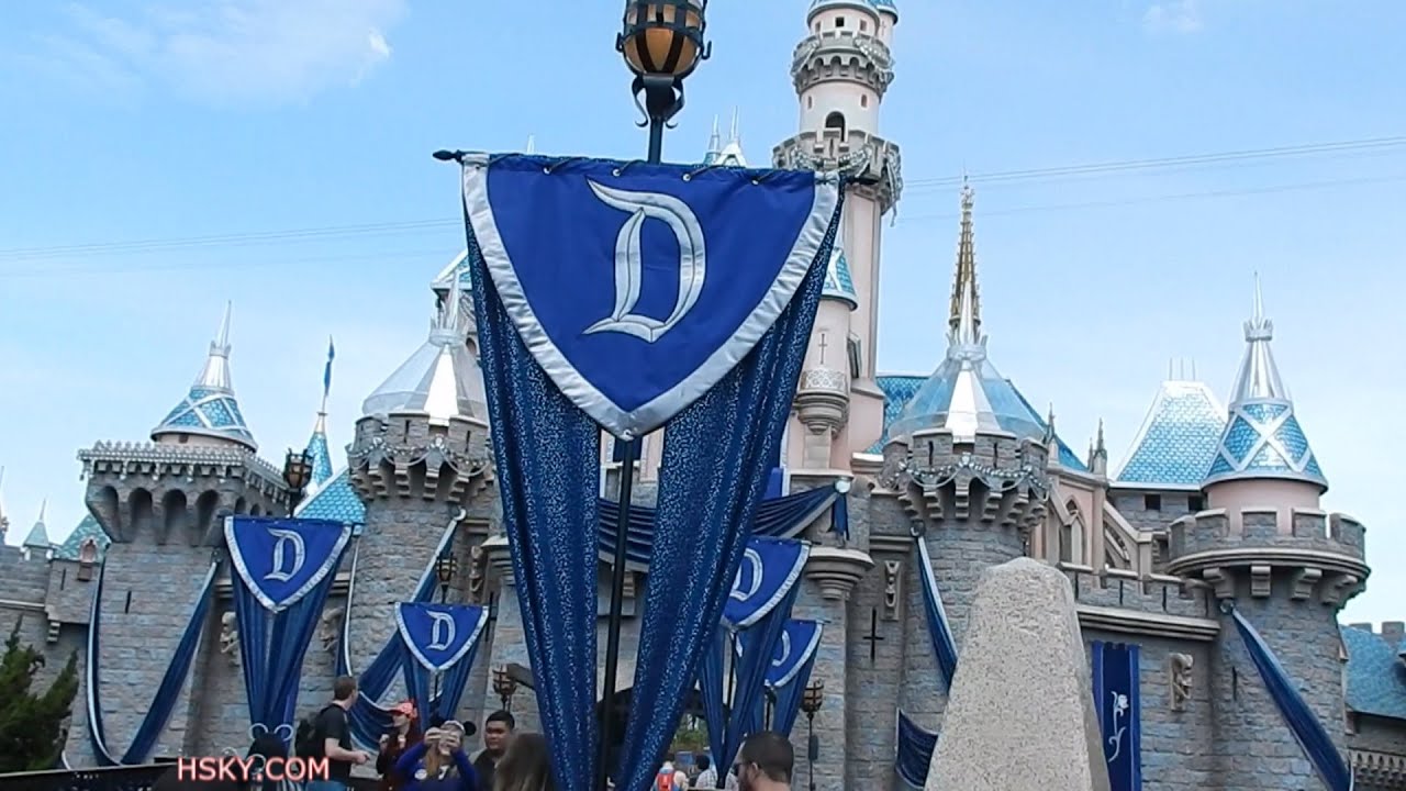 V#343 HSKY Disneyland Diamond Castle Royal Blue 60th Anniversary new ...