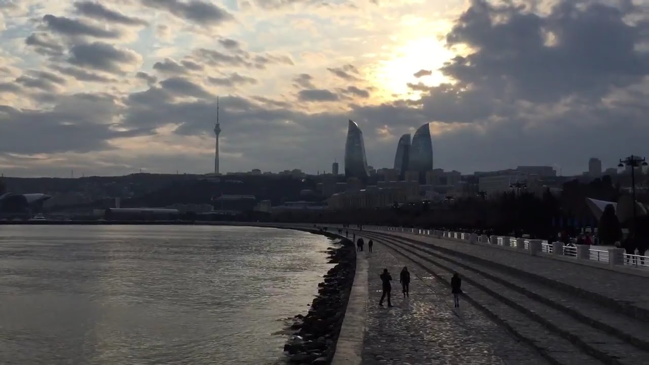 Baku, sea ( Baki, deniz kenari milli park) - YouTube