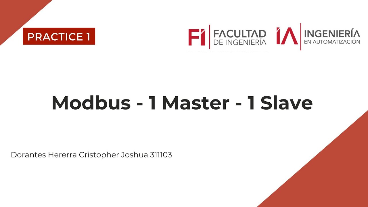 Modbus - 1 Master - 1 Slave by Cristopher Joshua Dorantes Herrera - YouTube