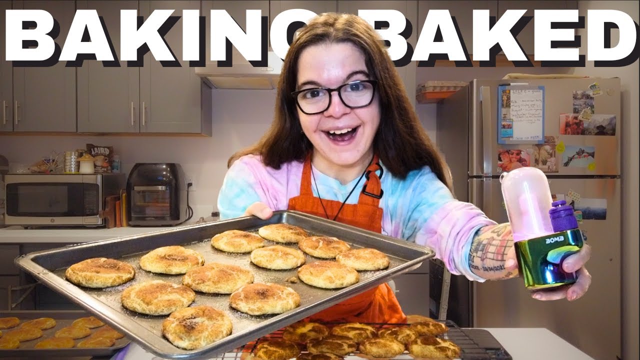 BAKING WHILE BAKED | Homemade Snickerdoodle Cookie Recipe 🔥 - YouTube