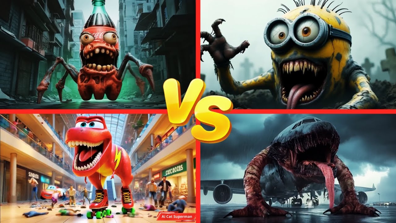 Coca Cola 🆚 Minion Zombie 🆚 McQueen Dinosaur 🆚 INFECTED SKY 🎶 Tiles Hop ...