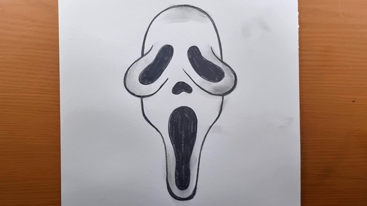 Comment dessiner GHOSTFACE (SCREAM) facile | Dessins au crayon d'anime ...