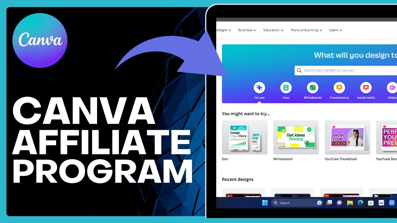 Canva Affiliate Program Tutorial 2024 | How To Make Money From Canva ...