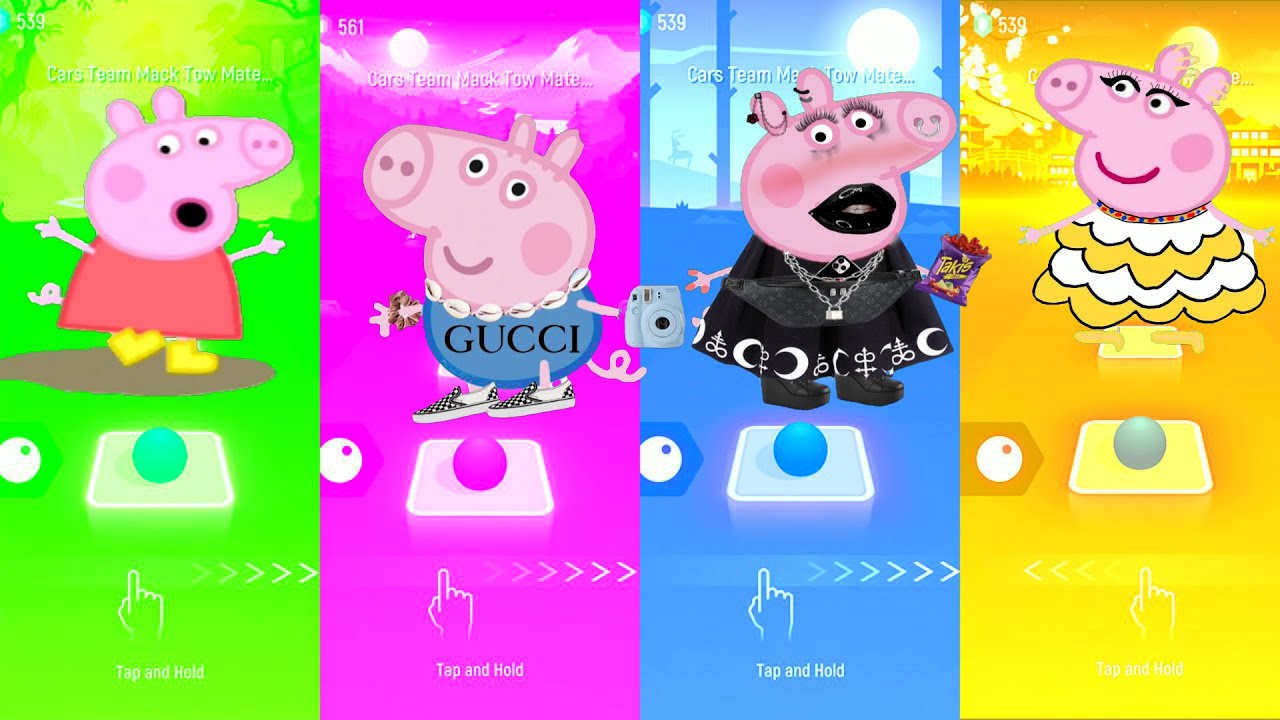 Peppa Pig Family buttle | Tiles Hop 🔴🔴🔴 - YouTube