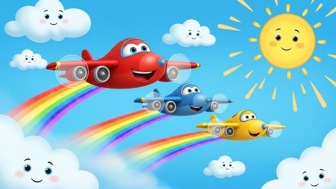 Ten Little Airplanes Nursery Rhyme | Toddler Learning & Counting Song ...