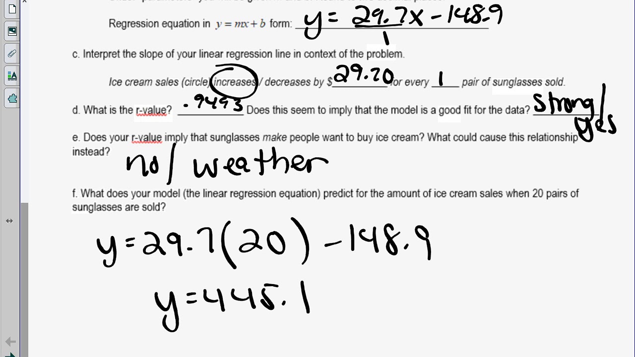Line of Best Fit Day 2 Linear Regression on Desmos - YouTube