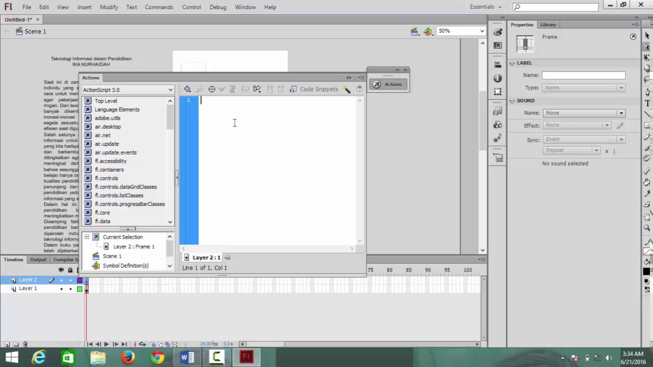 Pembuatan Scroll Pane melalui Aplikasi Adobe Flash CS6 oleh Ika Nurhaidah - YouTube
