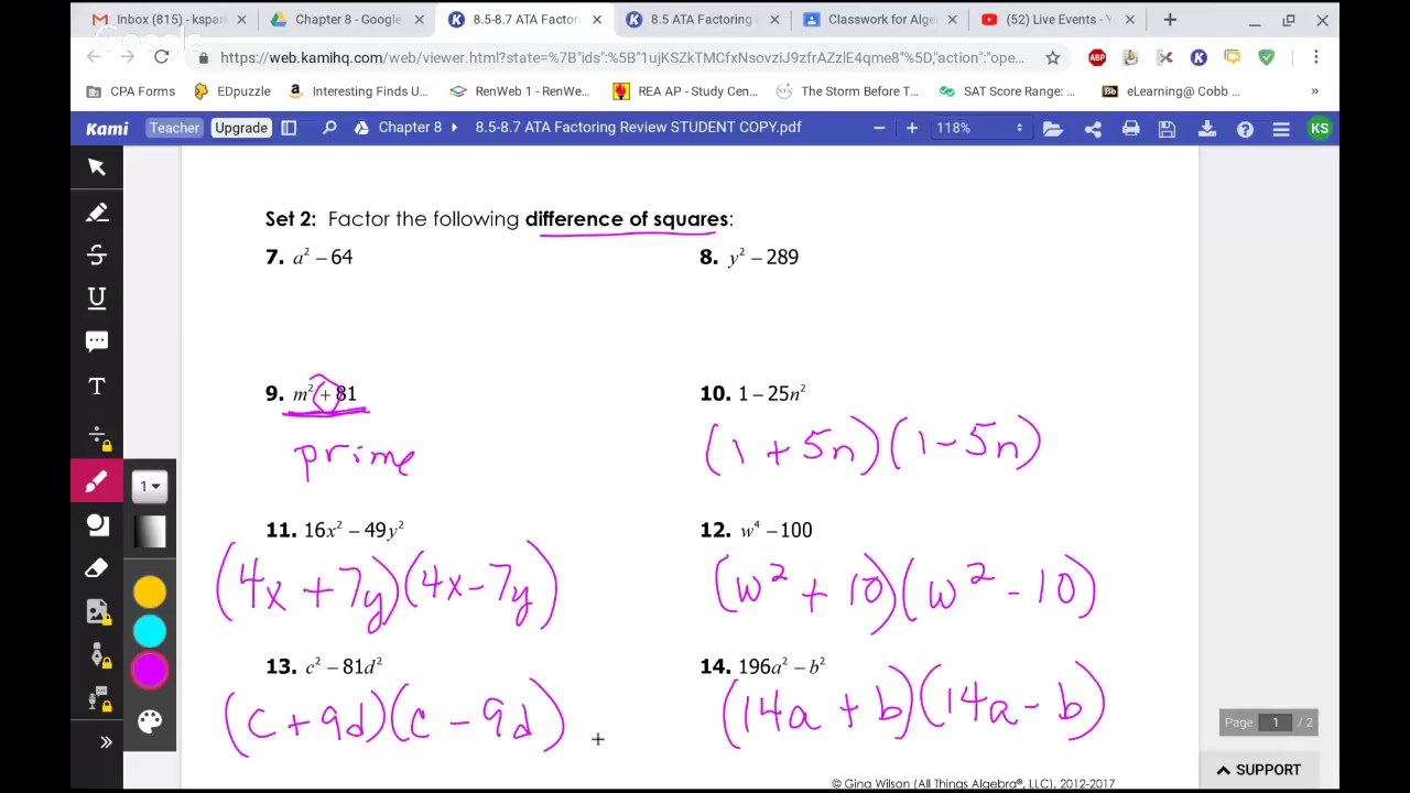 Math Lab - Algebra I - March 21, 2019 - YouTube