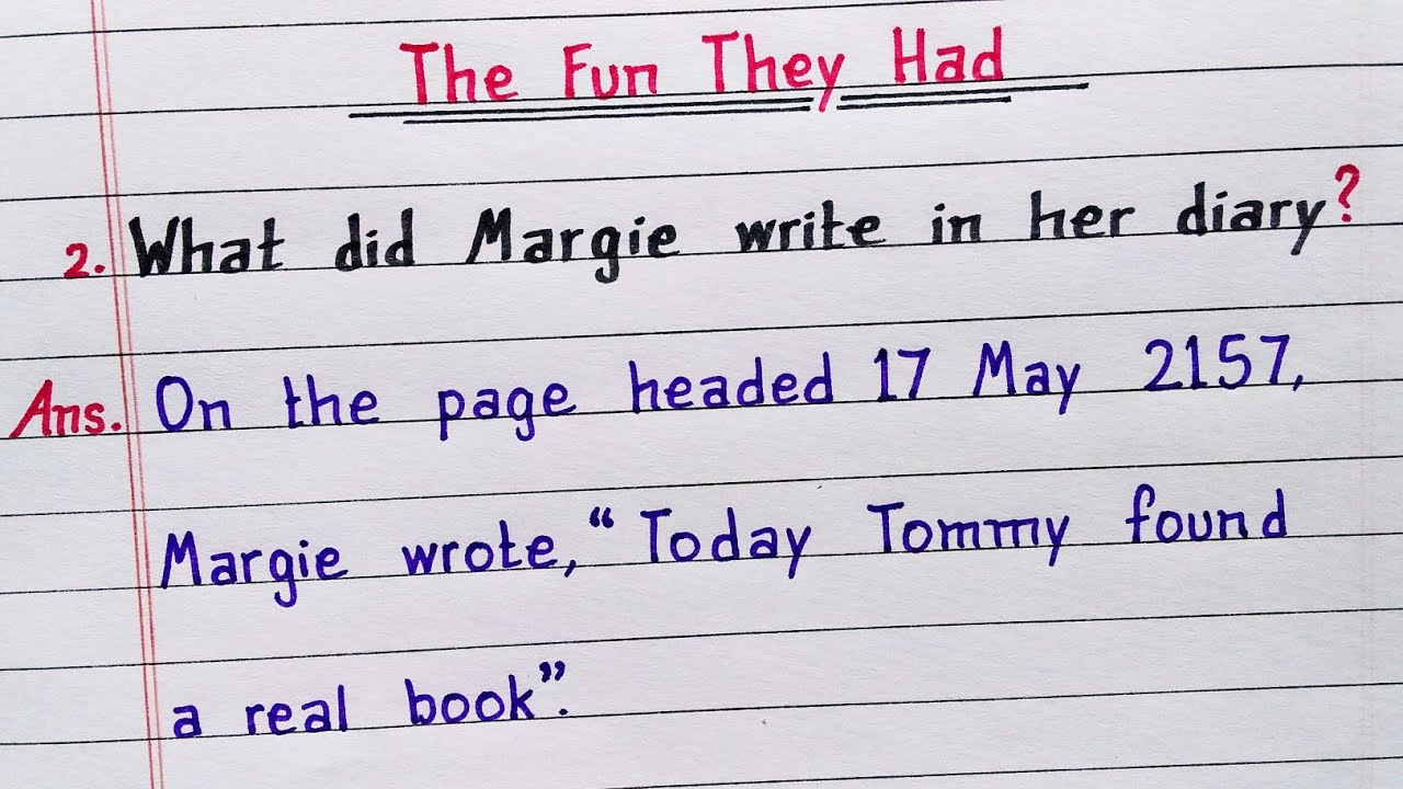 What Did Margie Write In Her Diary The Fun They Had Class 9 what-did-margie-write-in-her-diary-the-fun-they-had-class-9