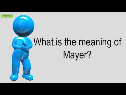 What Is The Meaning Of Mayer? - YouTube