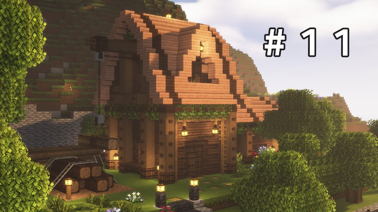 [Minecraft Survival] 야생생존기 #11 벌목장 나무창고 만들기 Logging House Build - YouTube