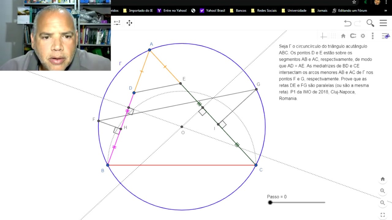 V36 P1 IMO 2018 Segmentos paralelos e ângulos excêntricos interiores ...