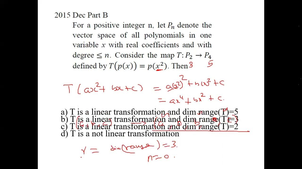 Preparation On Csir Net Linear Algebra Dr Gnanaprakasam