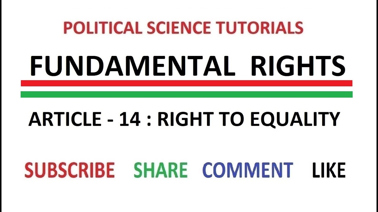 Fundamental Rights - Article 14 - Right to Equality - YouTube