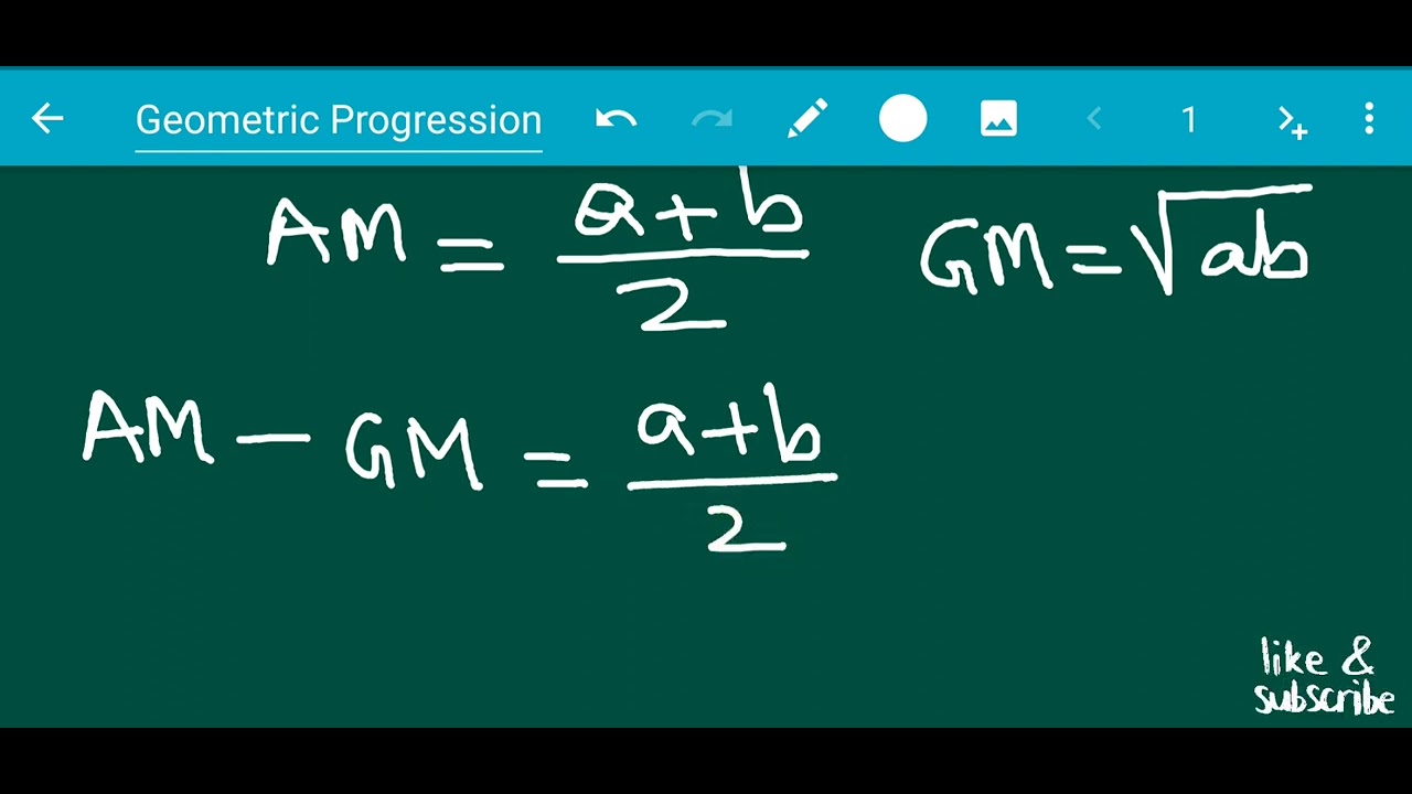 IDC Lecture| Geometric Progression|Part 2|What is the relationship between AM and GM? - YouTube