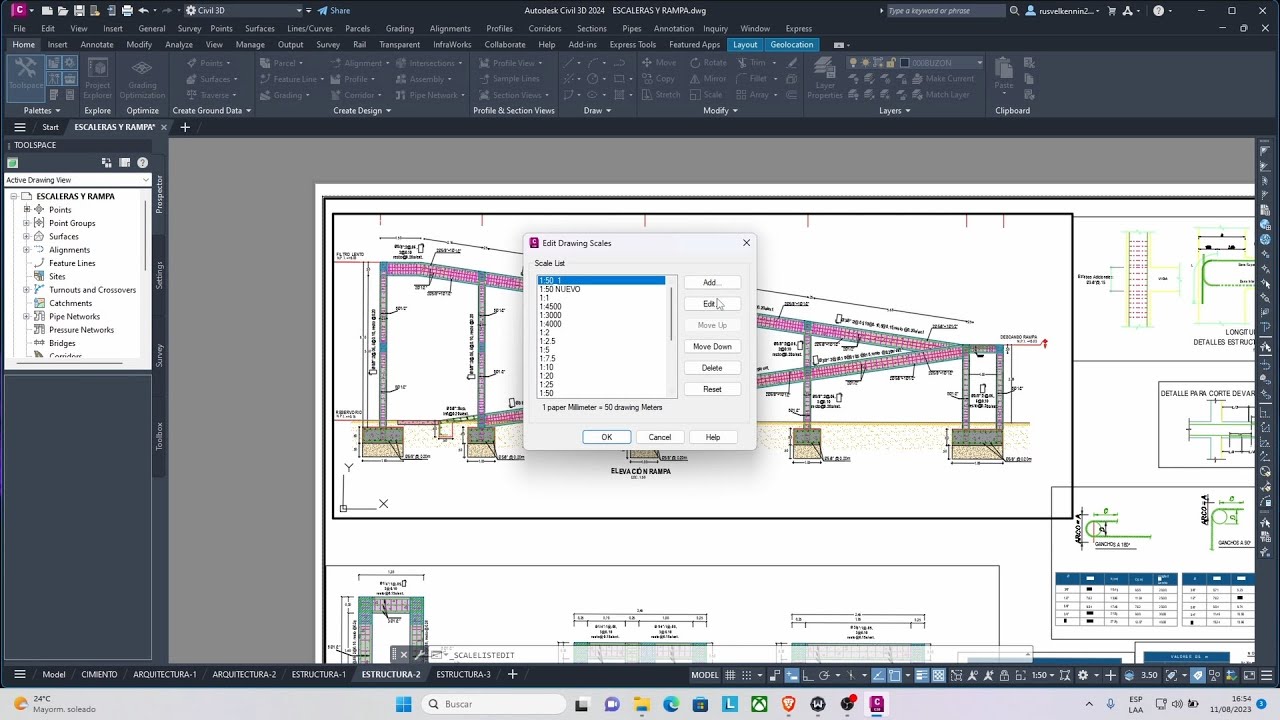 ESCALAR Y CREAR ESCALAS CIVIL 3D - YouTube