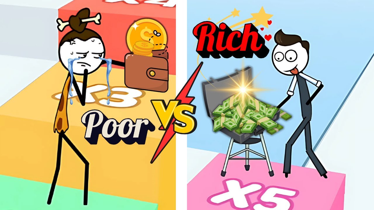 Money race game All levels android,ios gameplay | Rich VS Poor Stickman ...