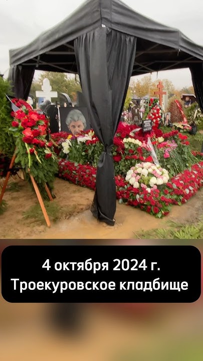 Могила Вячеслава Добрынина утопает в цветах прощай доктор шлягер Троекуровское кладбище 10