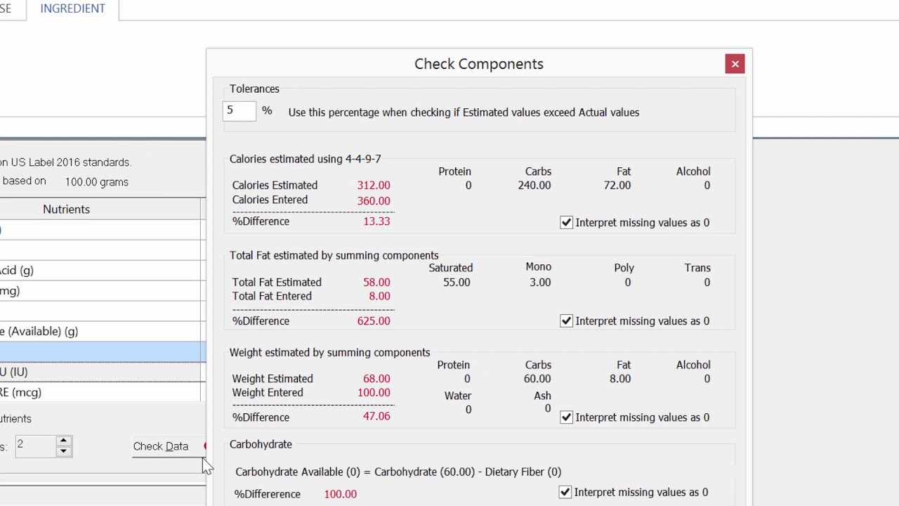 Using the Check Data Feature to Verify Ingredient Accuracy - YouTube