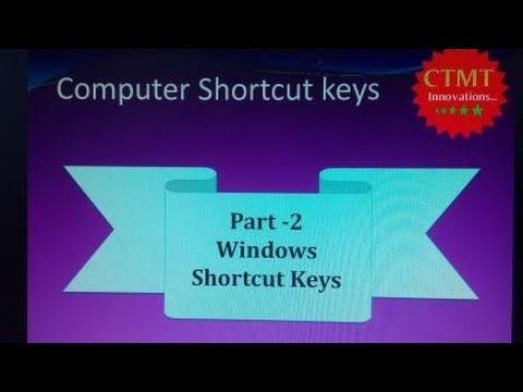 Computer keyboard shortcut keys - Part-2 & 3 -30 Windows & Winkey keys ...