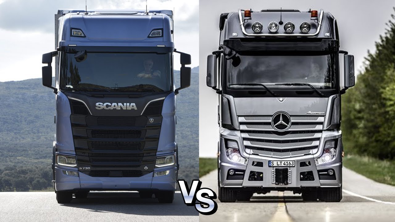 Войны Грузовиков: Scania S730 V8 vs Mercedes Benz Actros - YouTube
