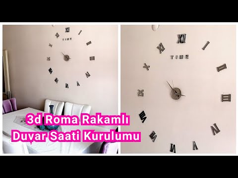 3d Roma Rakamlı Duvar Saati Kurulumu. 3d Wall Clock Installation. DIY