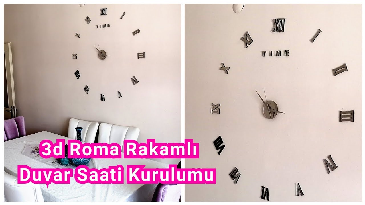 3d Roma Rakamlı Duvar Saati Kurulumu. 3d Wall Clock Installation. DIY - YouTube